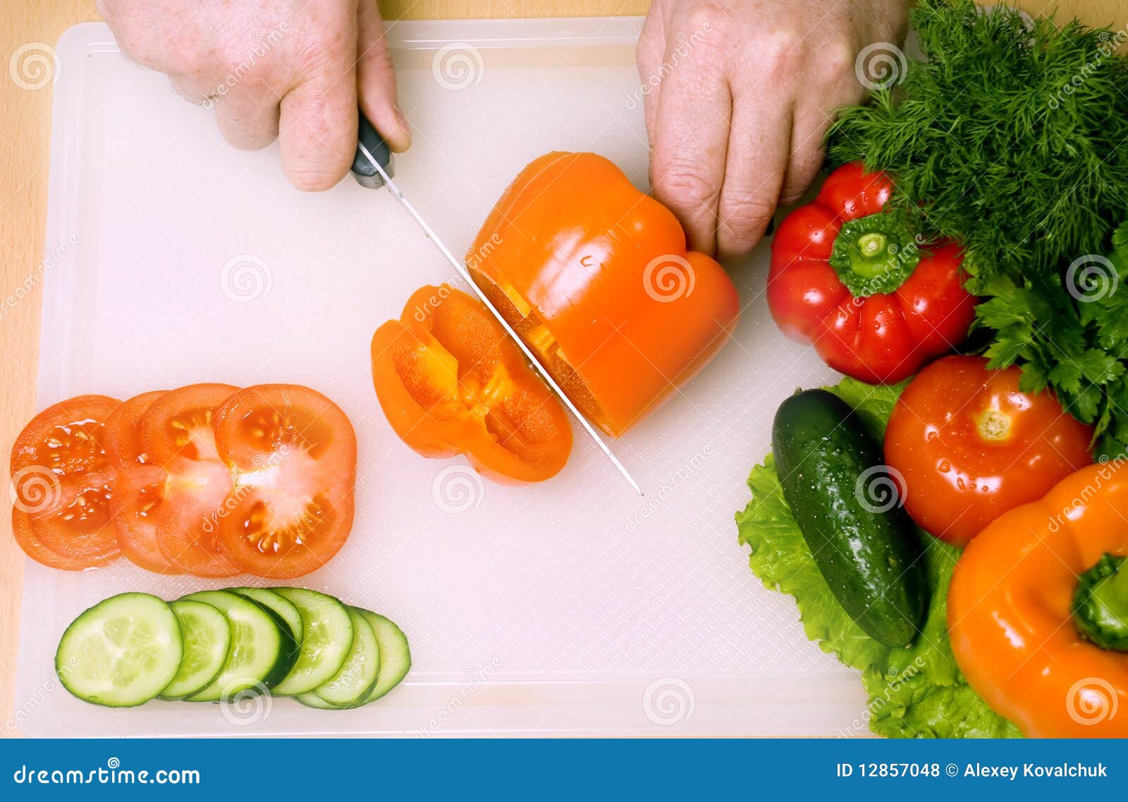Man cutting vegetables stock photo. Image of food, vegetable - 12857048