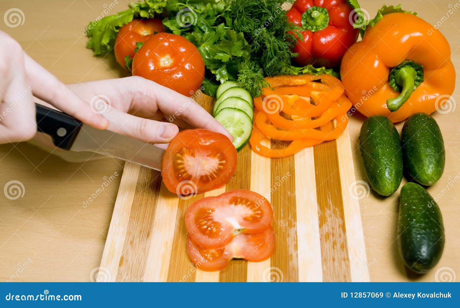 Man cutting vegetables stock image. Image of table, cutting - 12857069