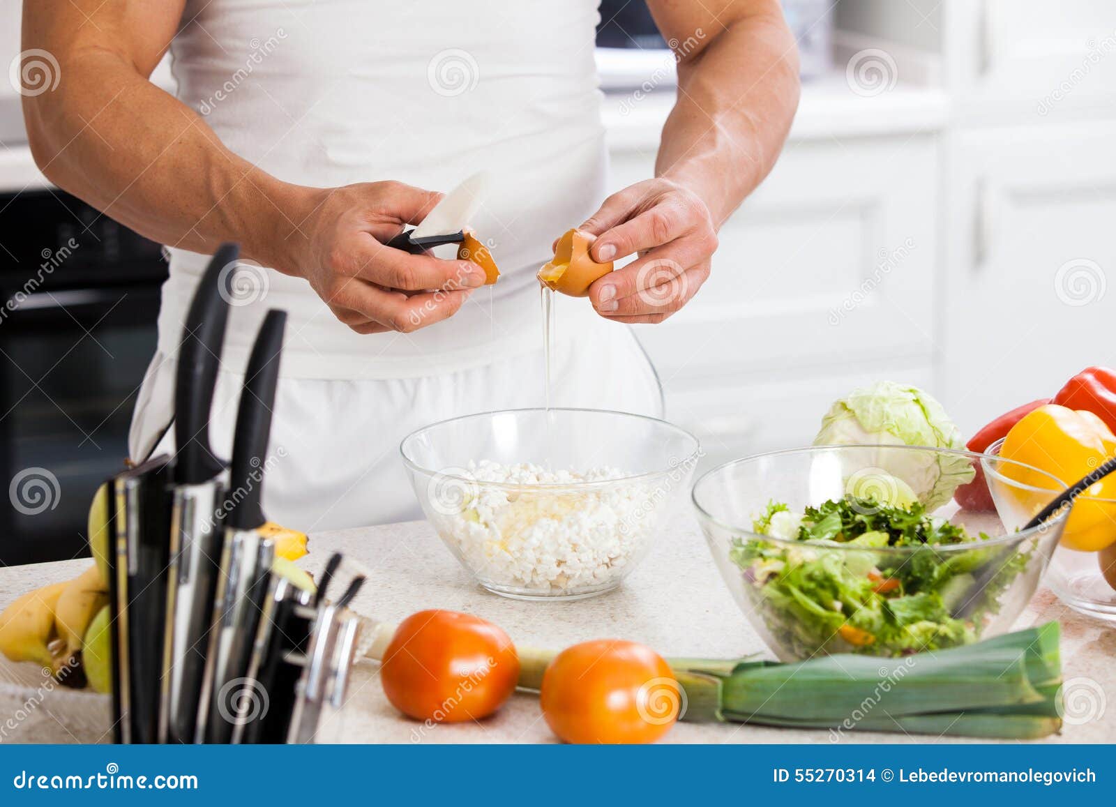 Man cutting vegetables stock photo. Image of prepare - 55270314