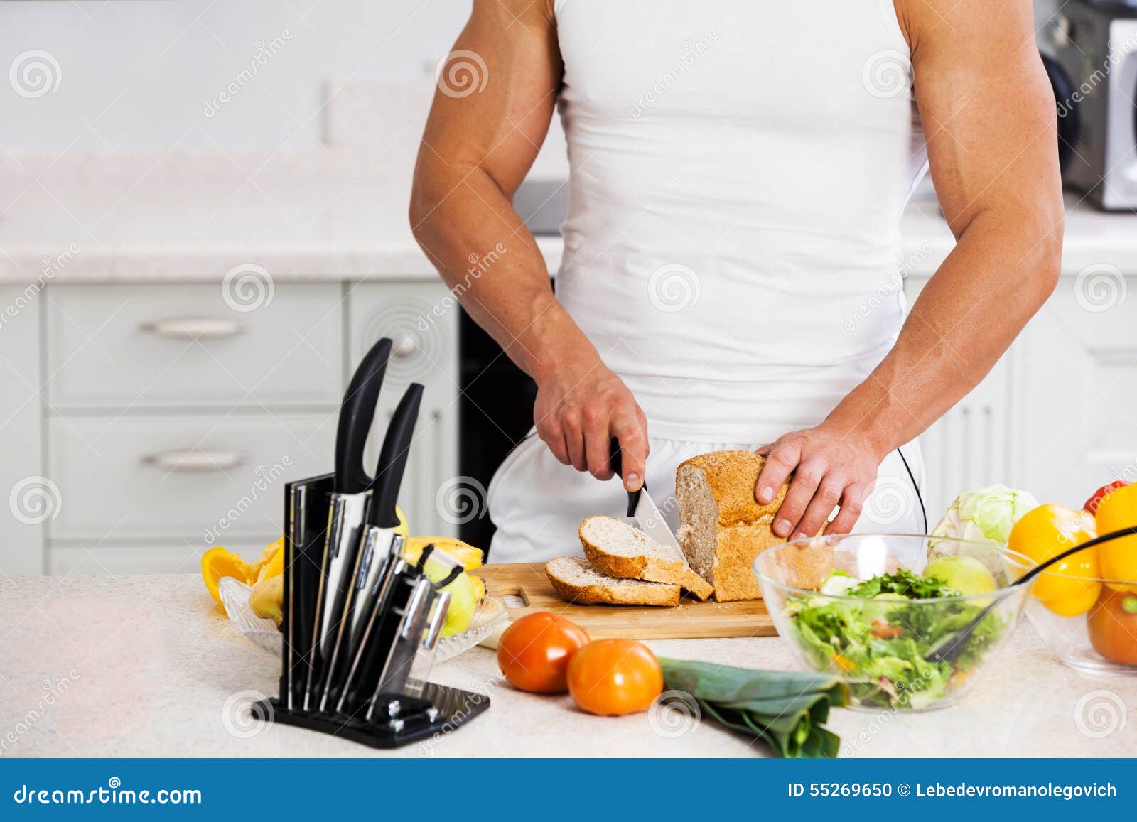 Man cutting vegetables stock photo. Image of closeup - 55269650