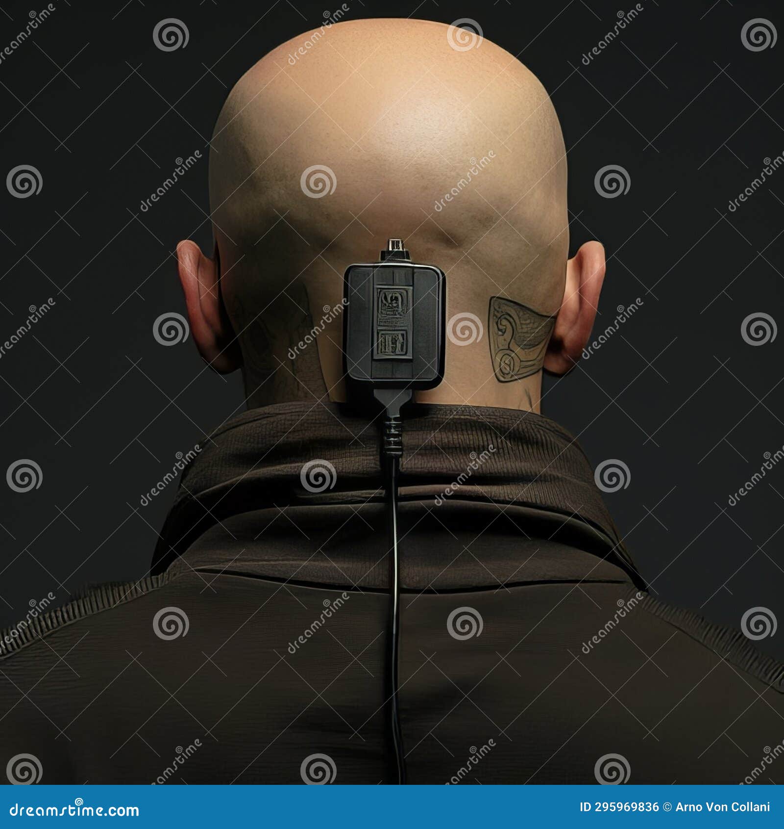 Man with Cybernetic Implant: a Futuristic Technological Evolution Stock ...