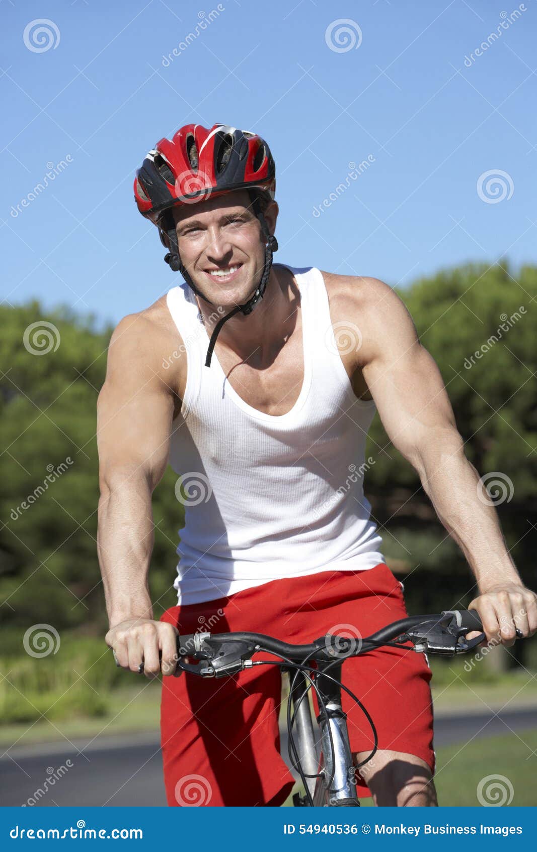 Man on Cycle Ride stock photo. Image of cycling, cycle - 54940536