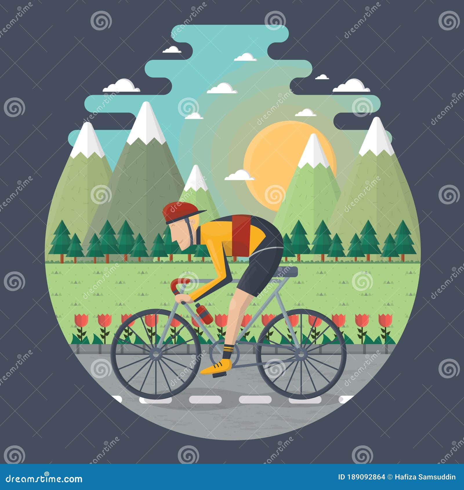 Cycling. Road Cyclist Side View. Abstract Isolated Vector Silhouette ...