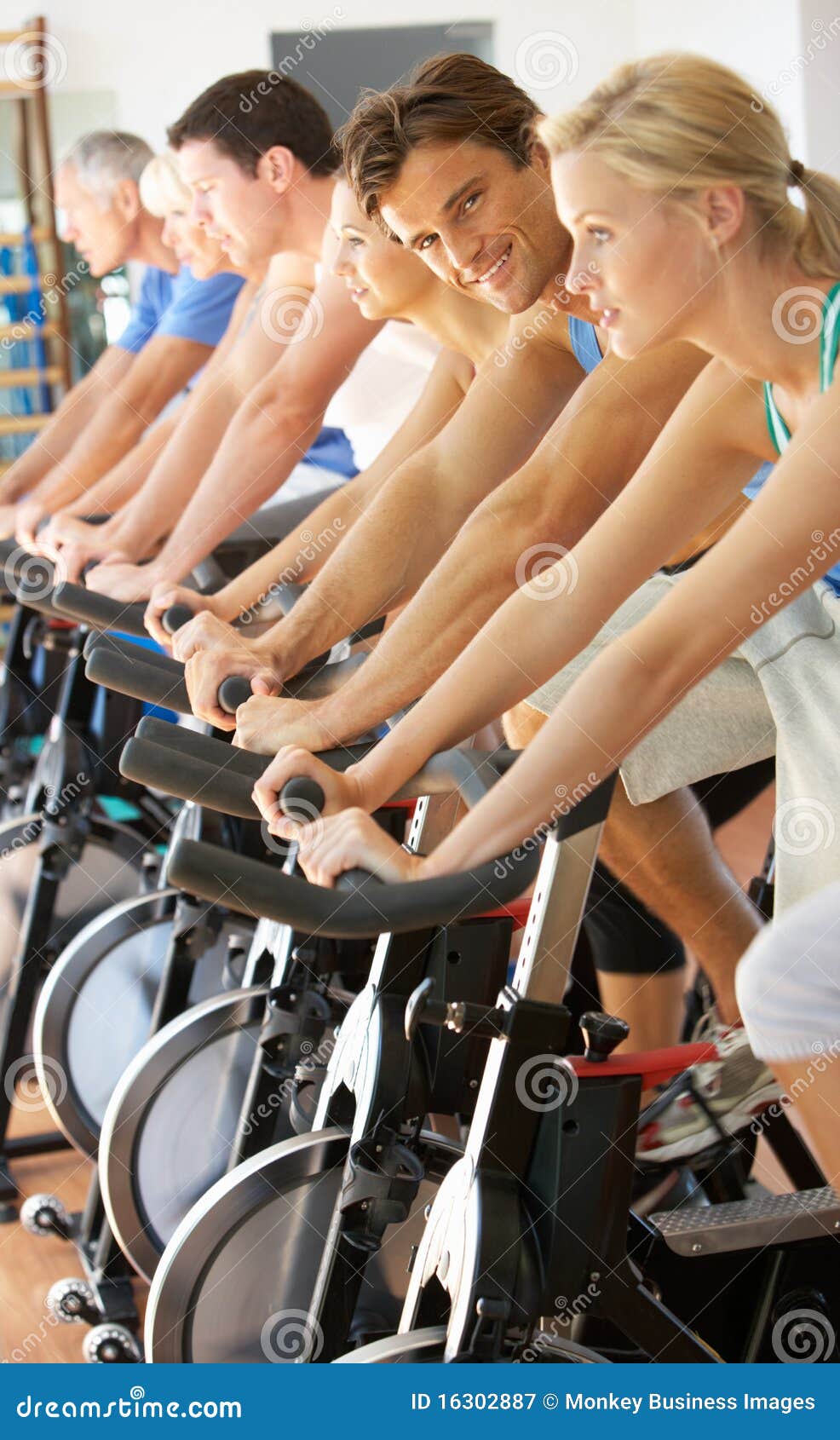 Man Cycling in Spinning Class Stock Image - Image of caucasian, cycle ...