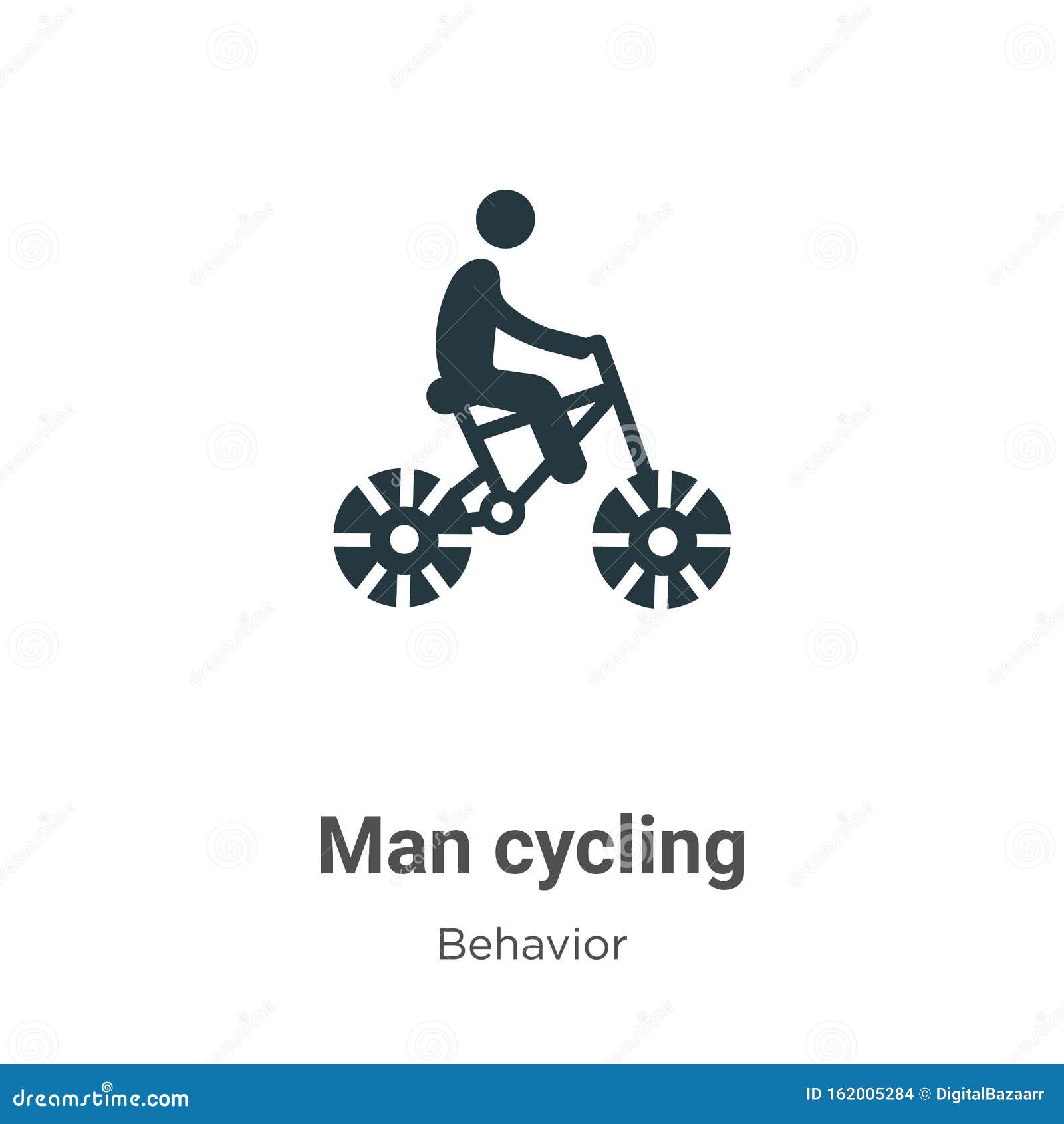 Man Cycling Vector Icon on White Background. Flat Vector Man Cycling ...
