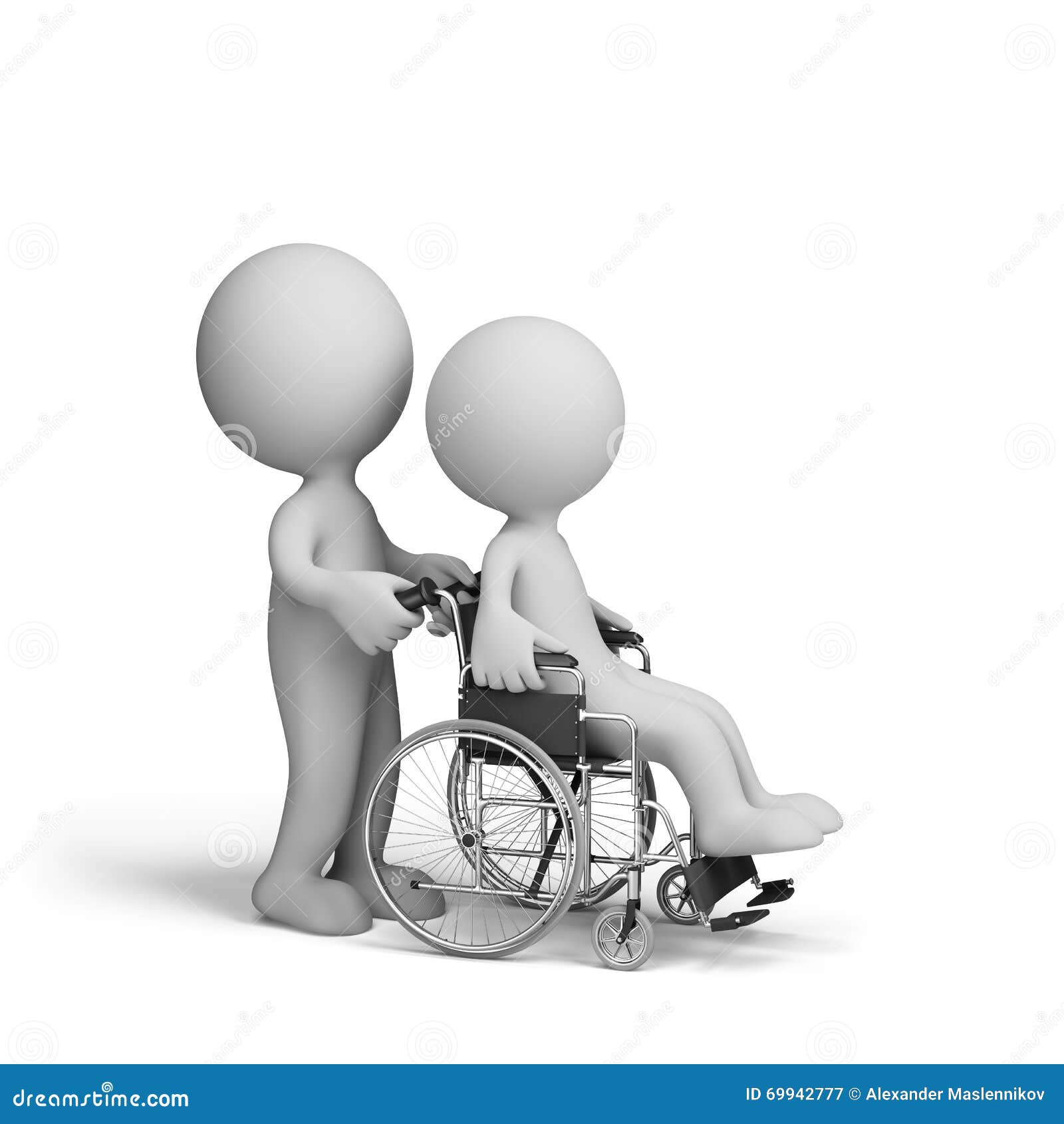 Man 3d i en rullstol stock illustrationer. Illustration av rörlighet ...