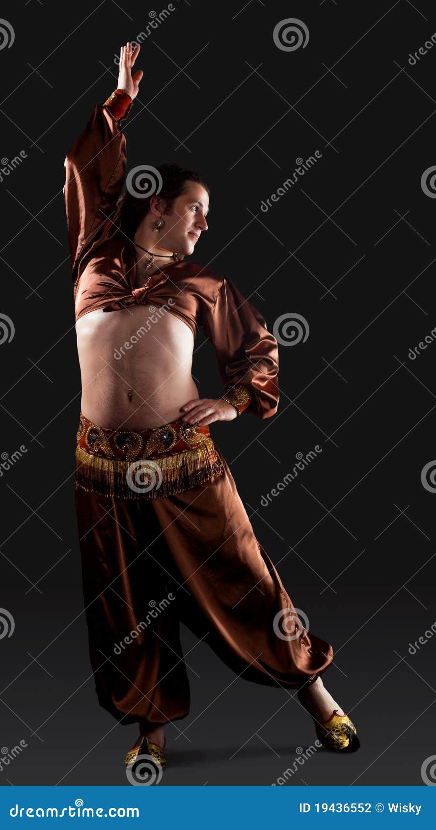 Man Dance in Brown Traditional Arabian Costume Stock Photo - Image of ...