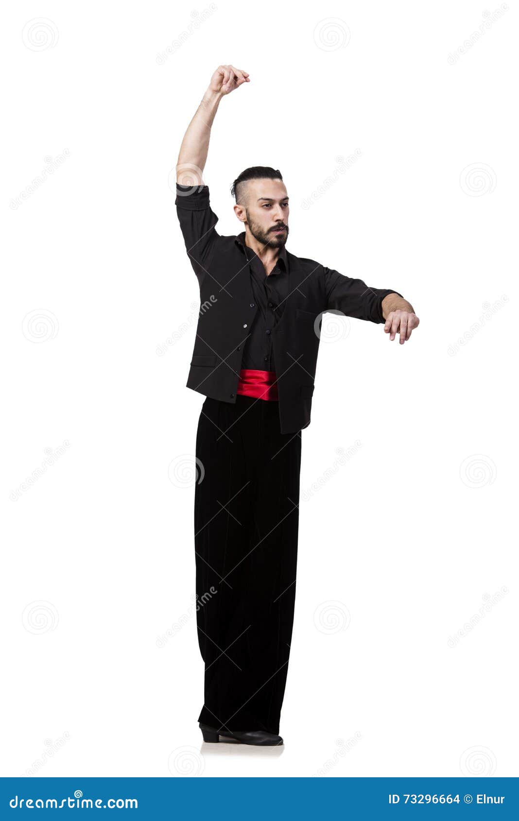 The Man Dancer Dancing Spanish Dances Isolated on White Stock Photo ...