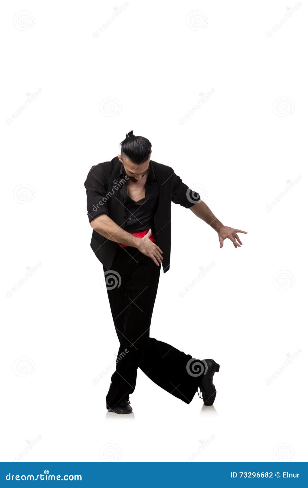 The Man Dancer Dancing Spanish Dances Isolated on White Stock Photo ...