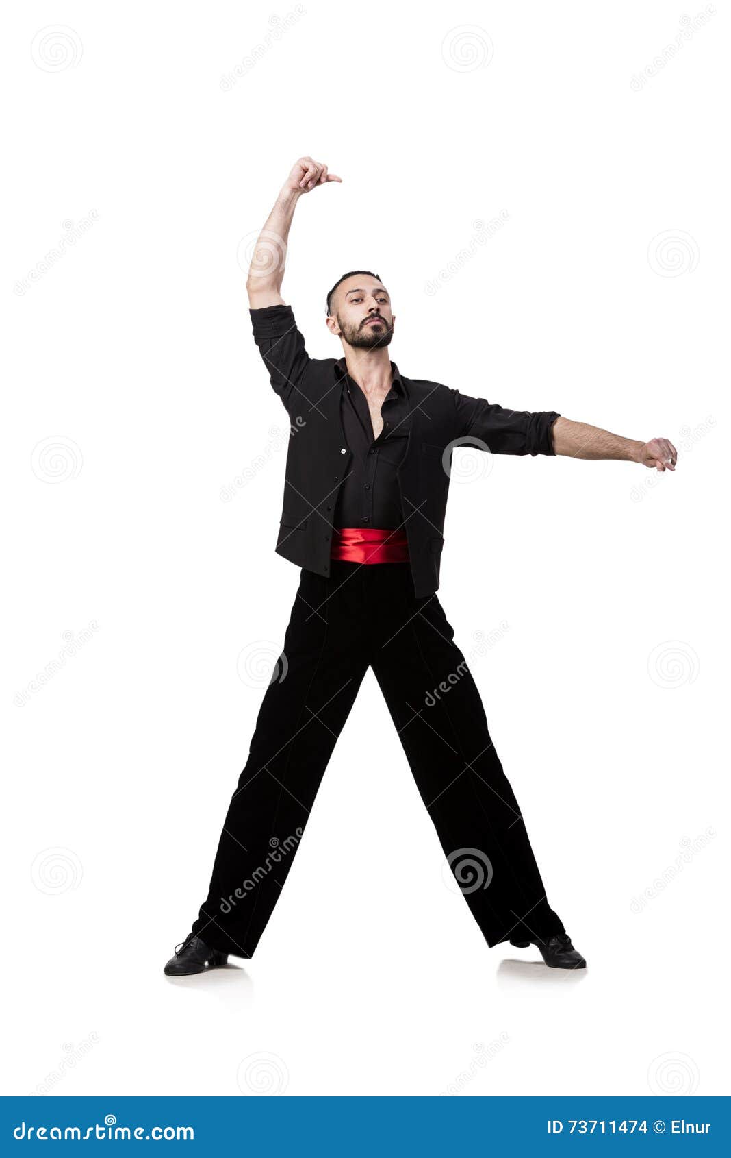 The Man Dancer Dancing Spanish Dances Isolated on White Stock Photo ...