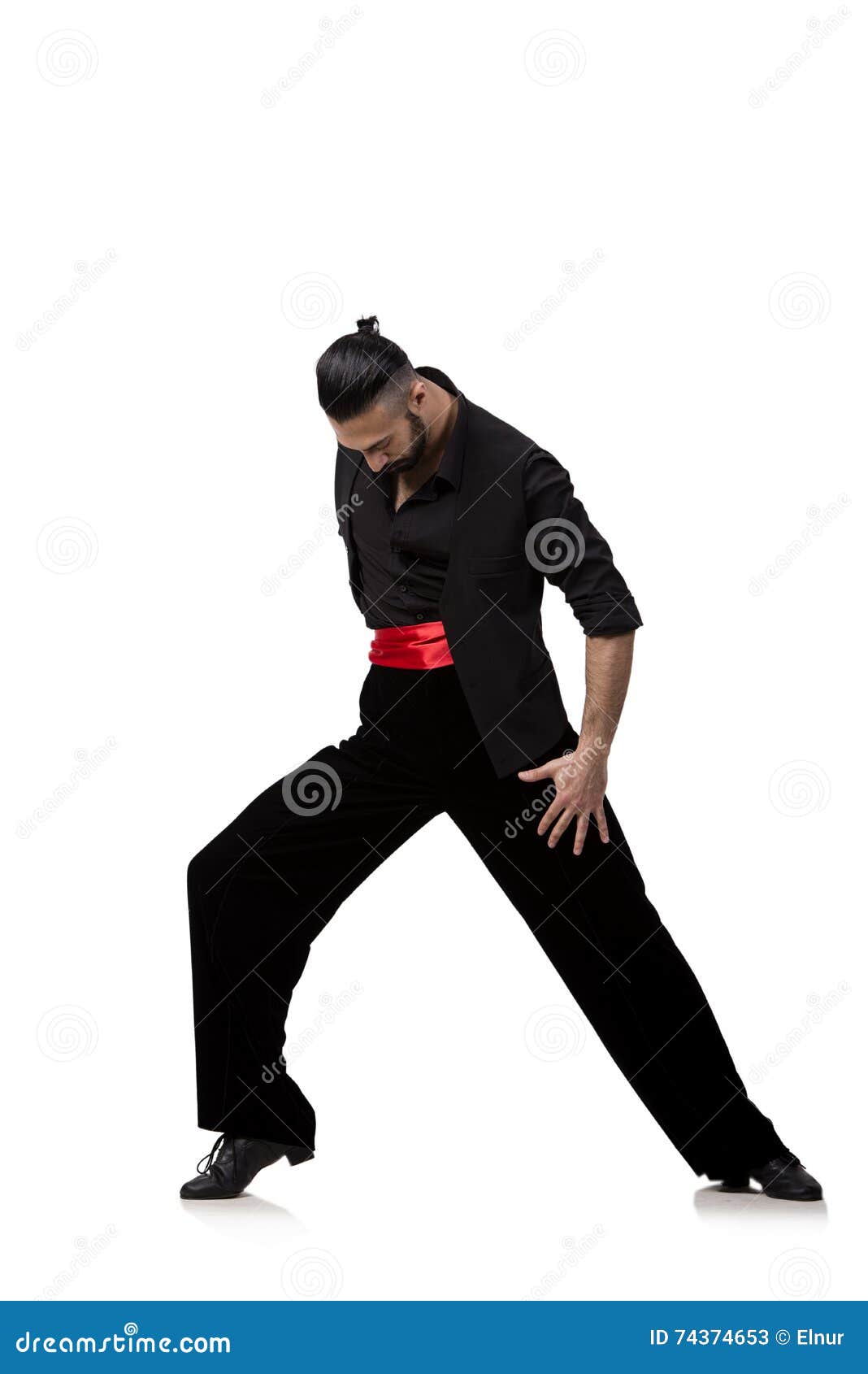 The Man Dancer Dancing Spanish Dances Isolated on White Stock Image ...