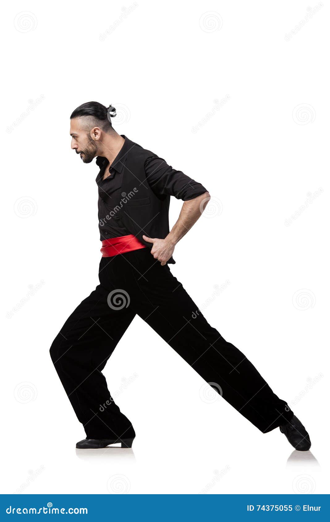 The Man Dancer Dancing Spanish Dances Isolated on White Stock Image ...