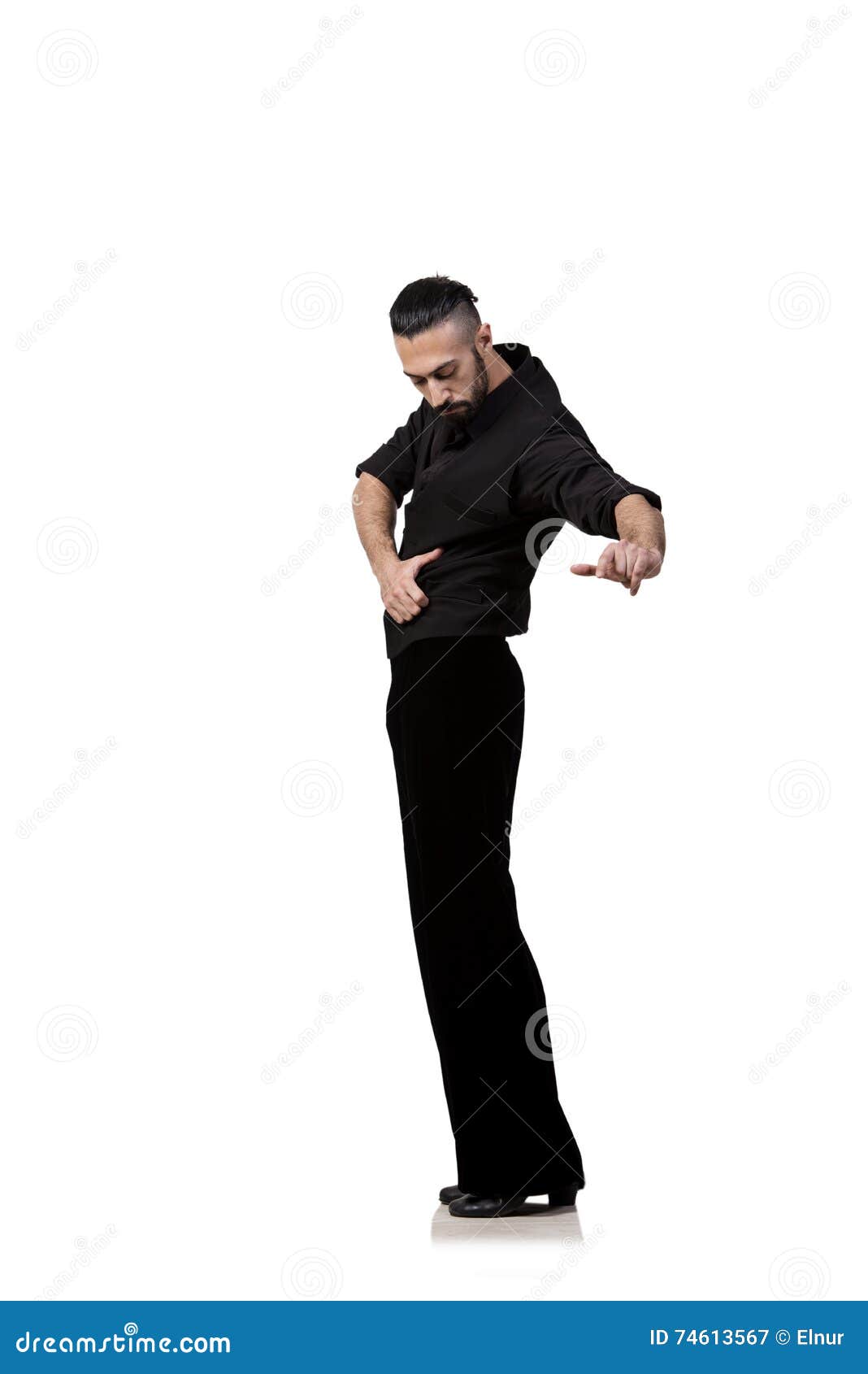 The Man Dancer Dancing Spanish Dances Isolated on White Stock Image ...
