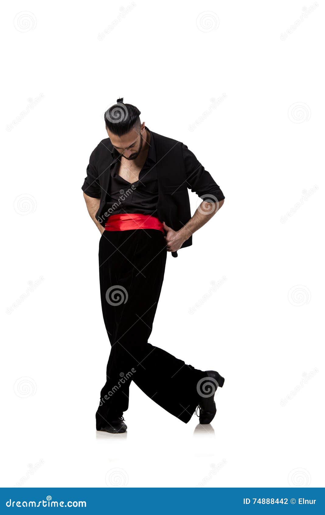 The Man Dancer Dancing Spanish Dances Isolated on White Stock Photo ...