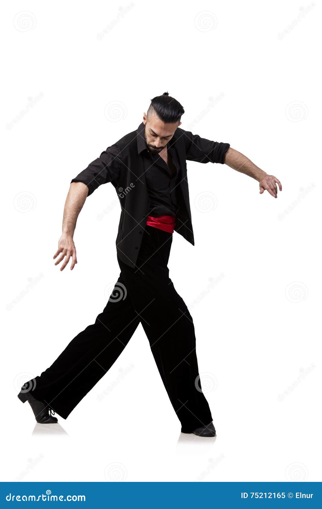 The Man Dancer Dancing Spanish Dances Isolated on White Stock Image ...