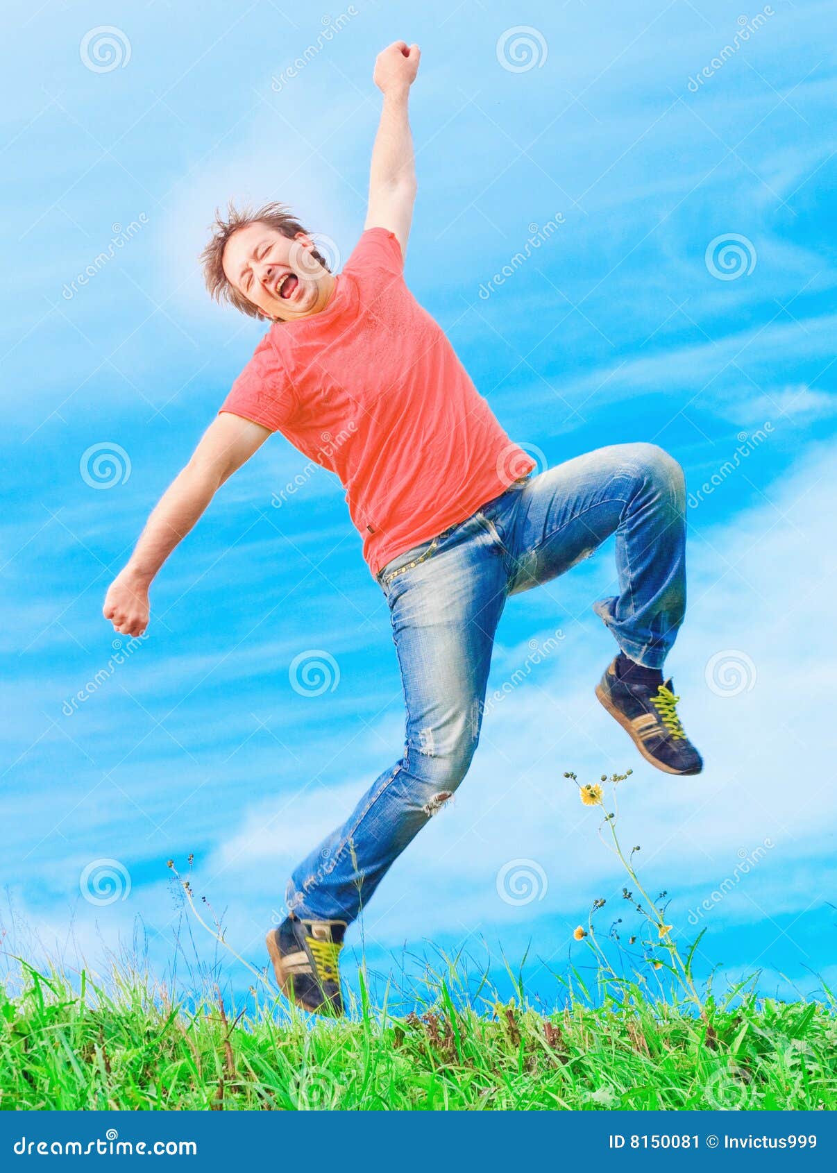 Man dancing stock image. Image of outdoor, action, happy - 8150081