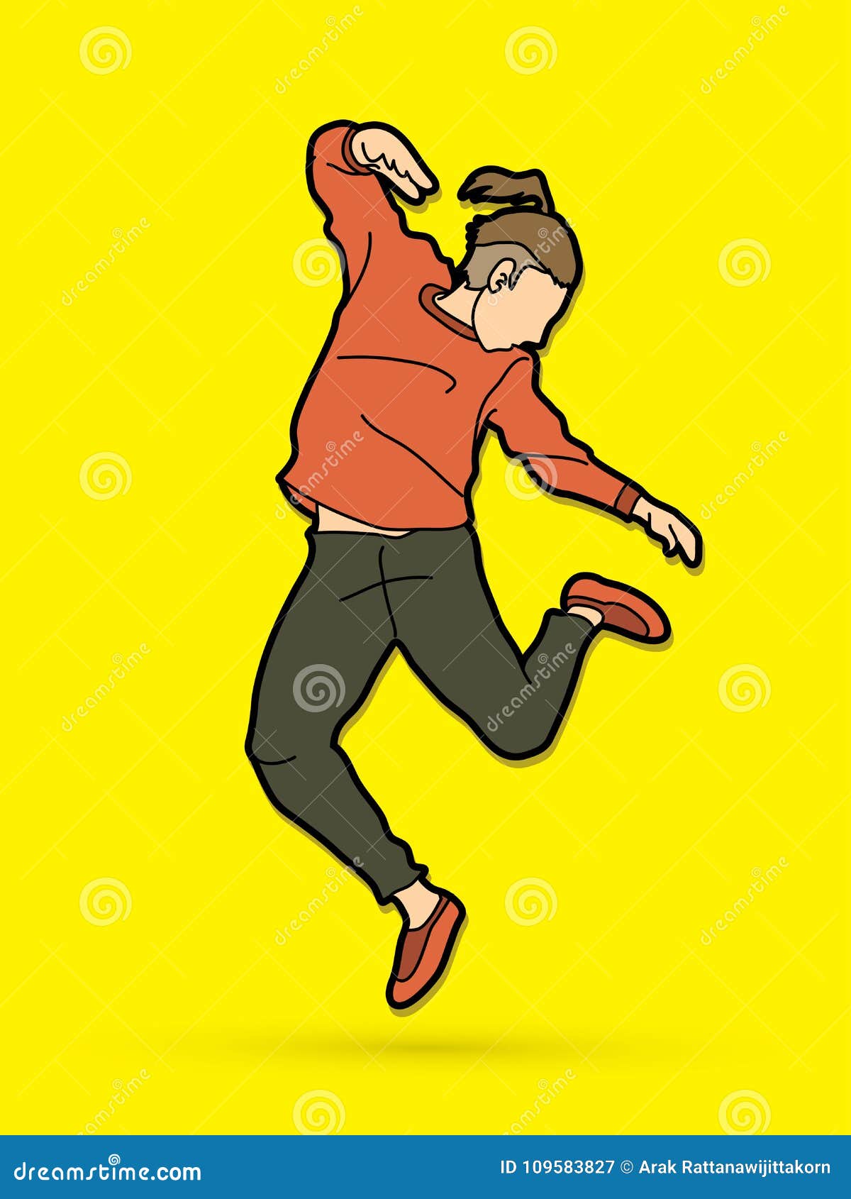 A Man Dancing, Action Graphic Vector Stock Vector - Illustration of ...