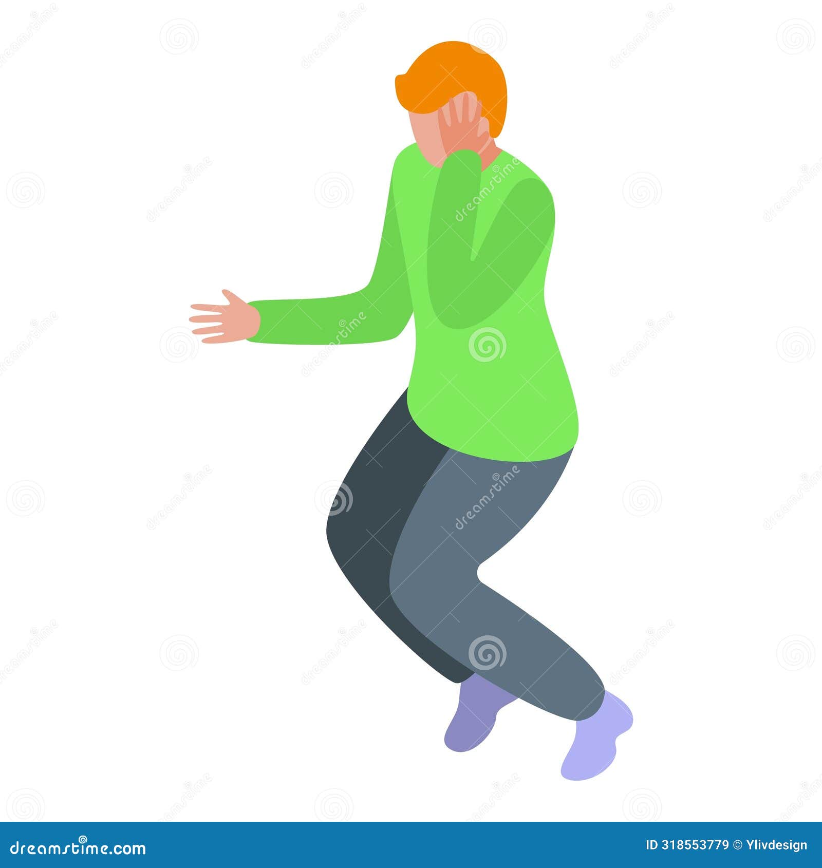 Man Dancing Alone Cartoon Illustration Stock Illustration ...