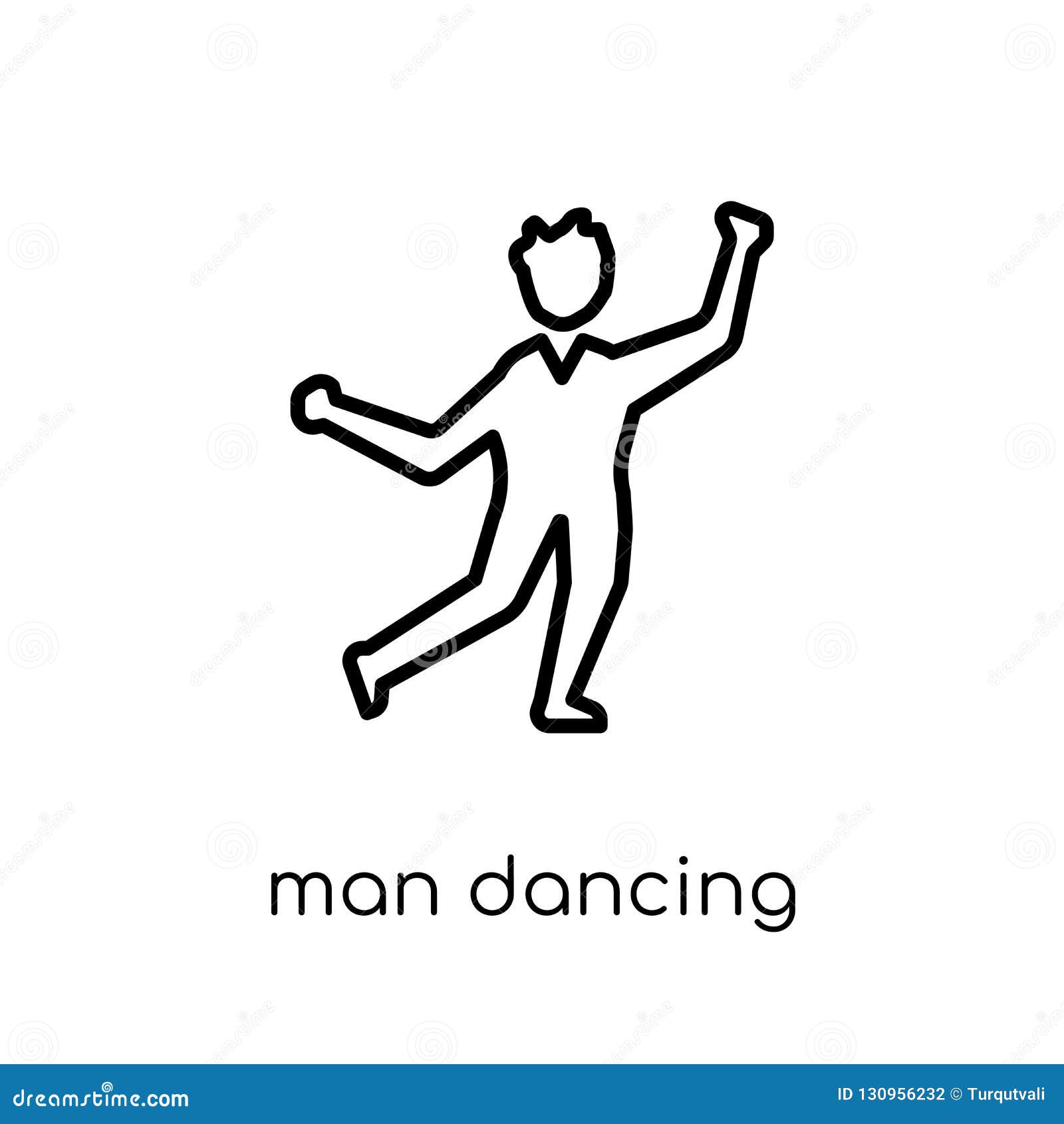Man Dancing Icon. Trendy Modern Flat Linear Vector Man Dancing I Stock ...