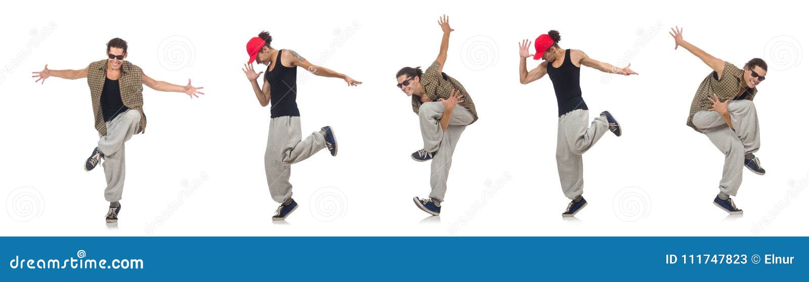 The Man Dancing Isolated on the White Stock Image - Image of activity ...