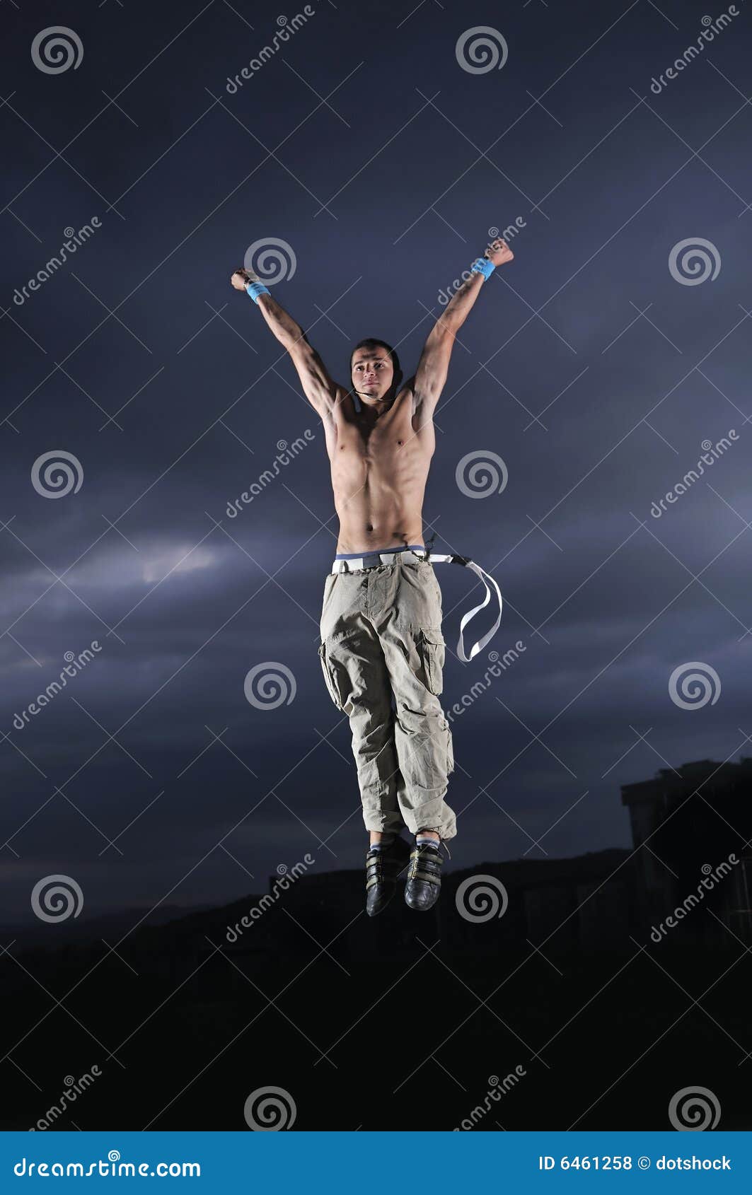 Man dancing and jumping stock photo. Image of exercise - 6461258