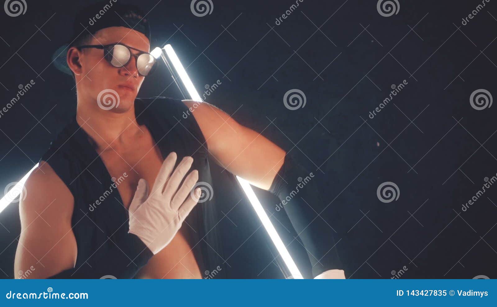 Man Dancing in Light Triangle Stock Video - Video of handsome, beauty ...