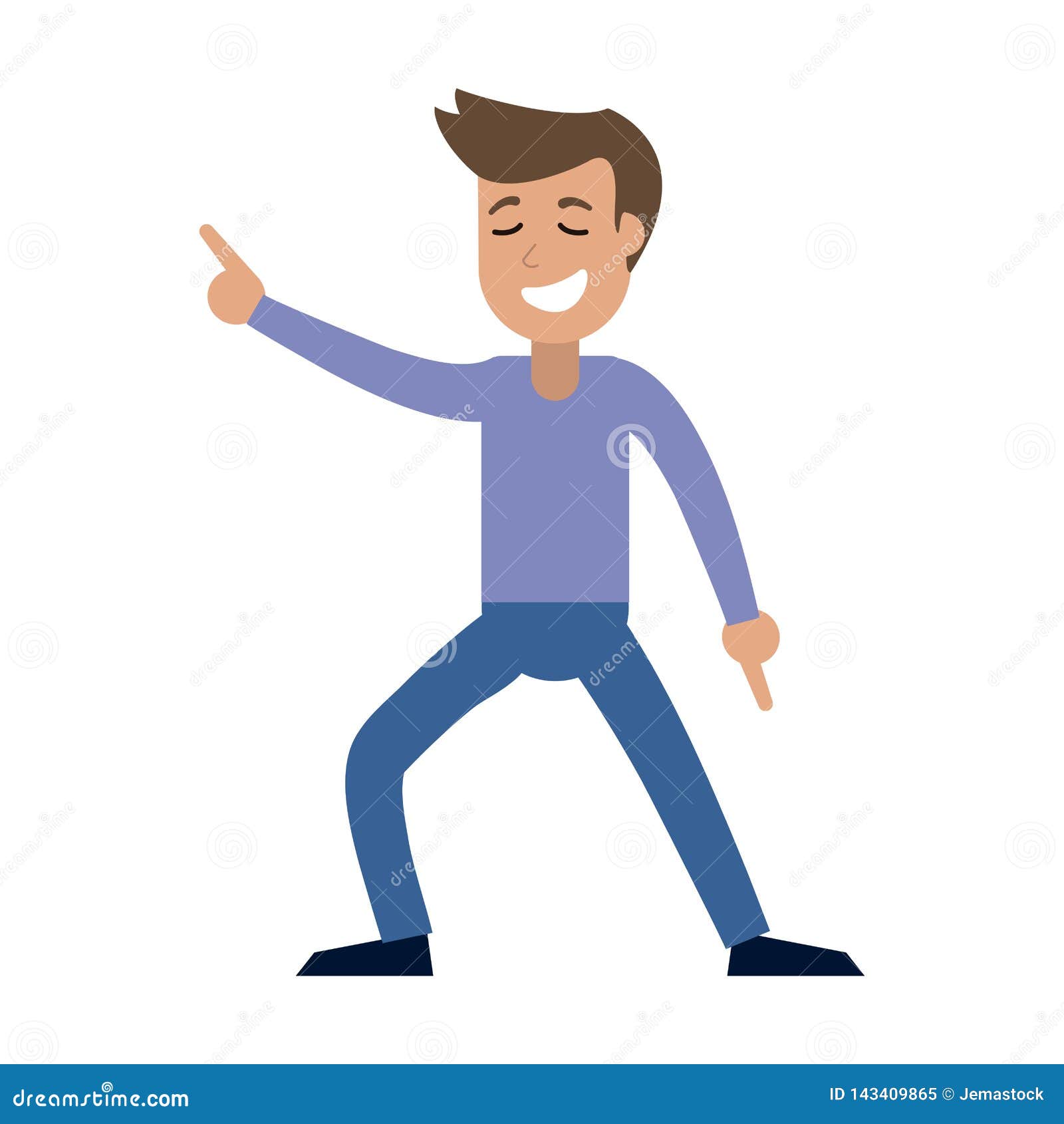 Man Dancing and Smiling Cartoon Stock Vector - Illustration of happy ...