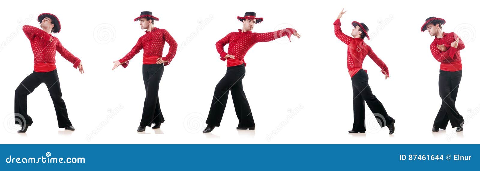 The Man Dancing Spanish Dances on White Stock Photo - Image of fiesta ...