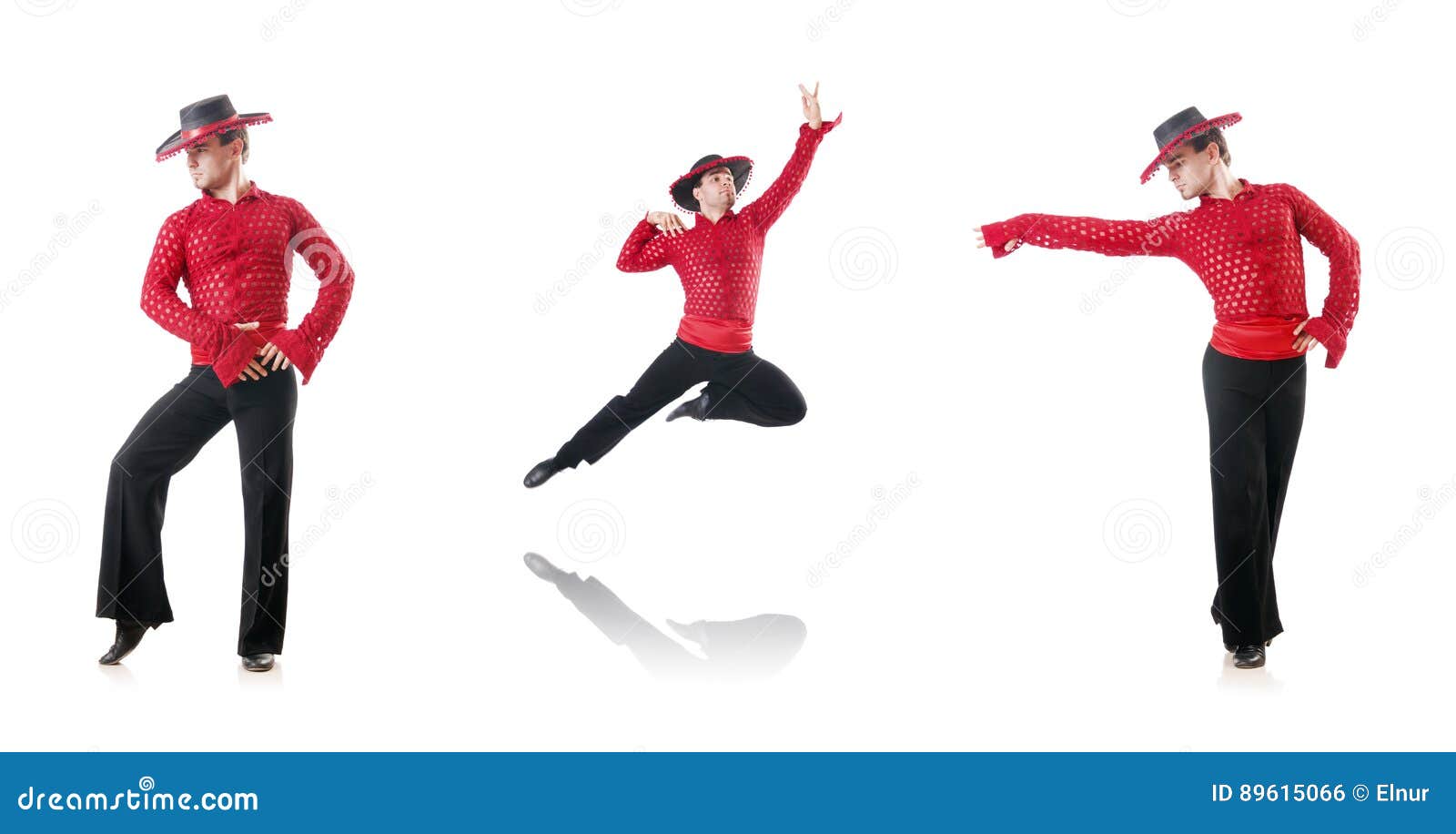 The Man Dancing Spanish Dances on White Stock Photo - Image of dancer ...