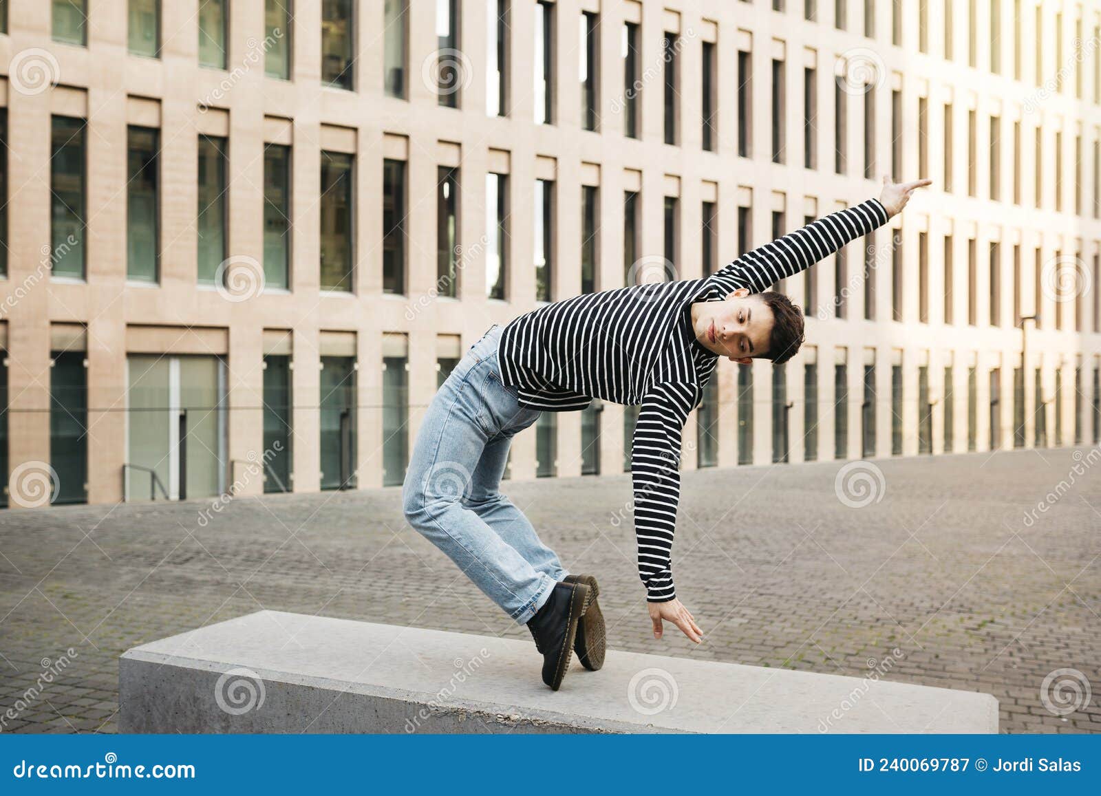 Man Dancing on a Street Bench Stock Image - Image of lifestyle, beauty ...