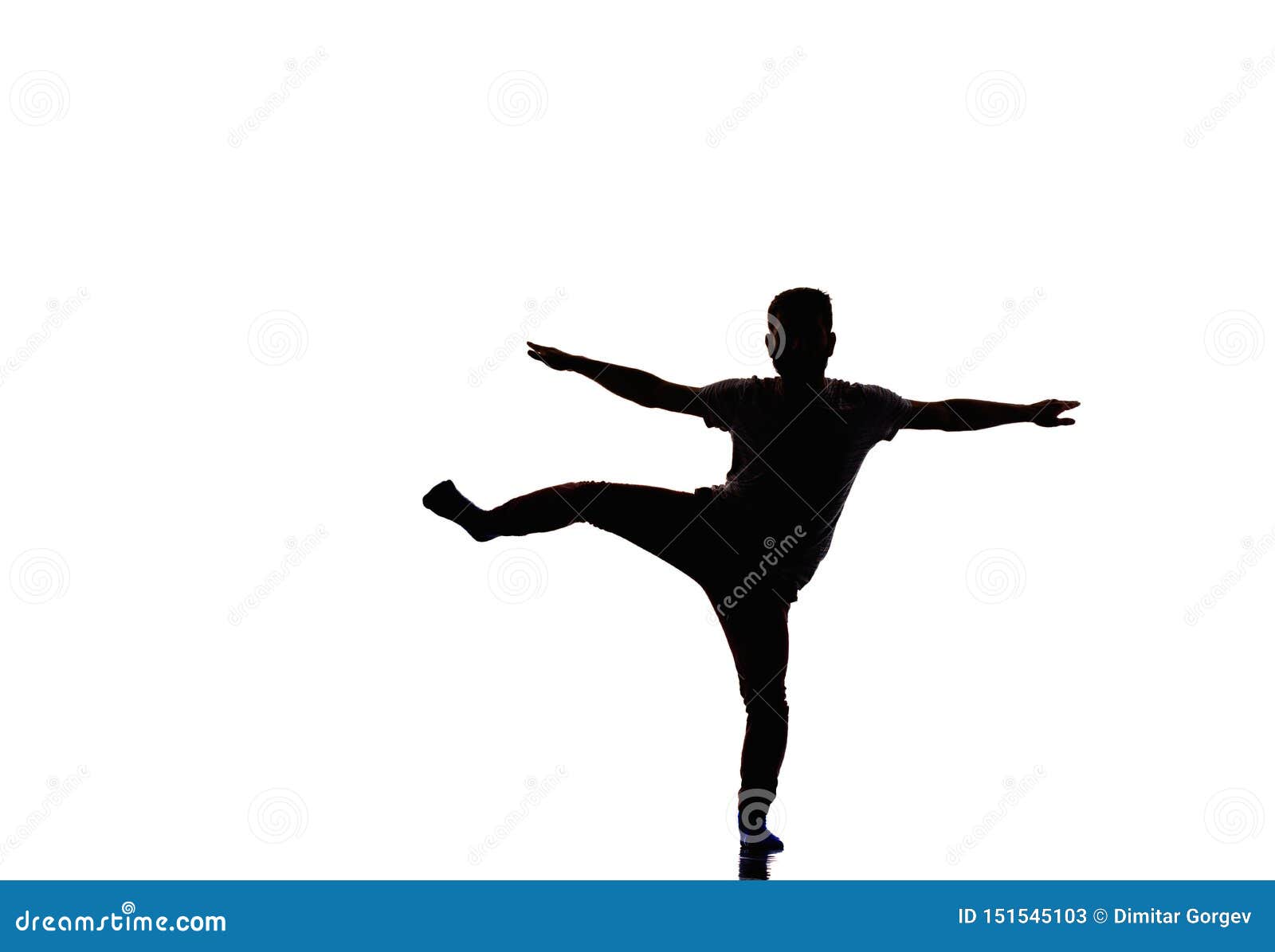 Man is Dancing in the Studio on a White Background Stock Image - Image ...