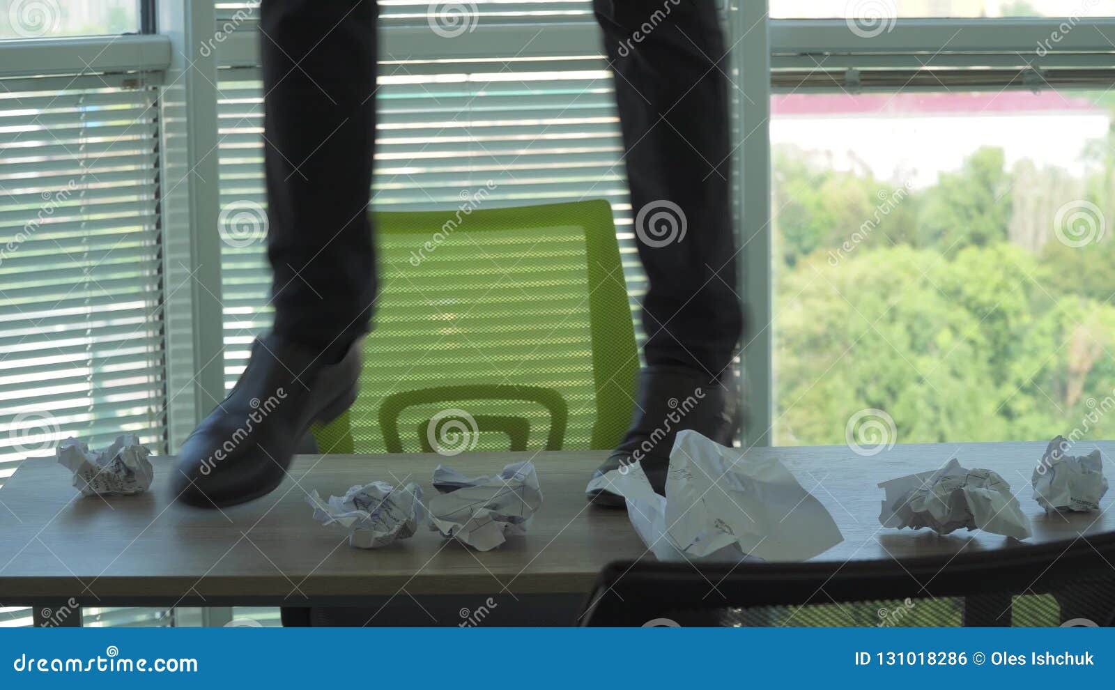 Man is Dancing on the Table in the Office Stock Footage - Video of ...