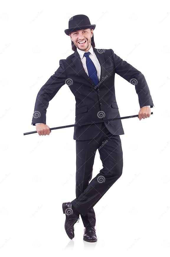 Man Dancing with Walking Stick Stock Photo - Image of jumping, cane ...