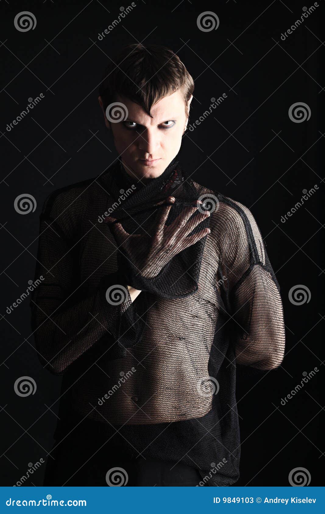 Man in the dark stock image. Image of mesh, male, halloween - 9849103