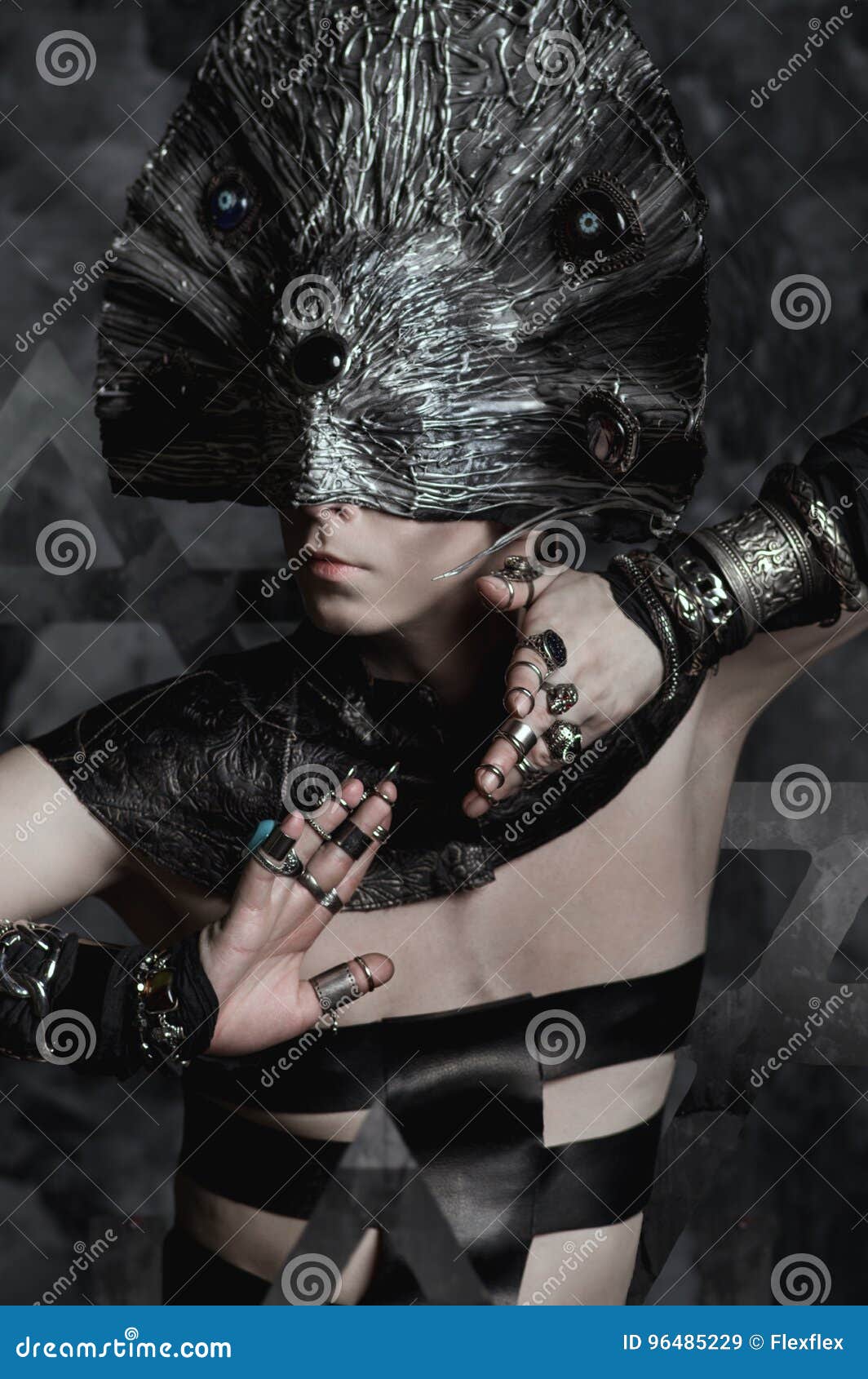 Man in dark clothes stock image. Image of handsome, gothic - 96485229
