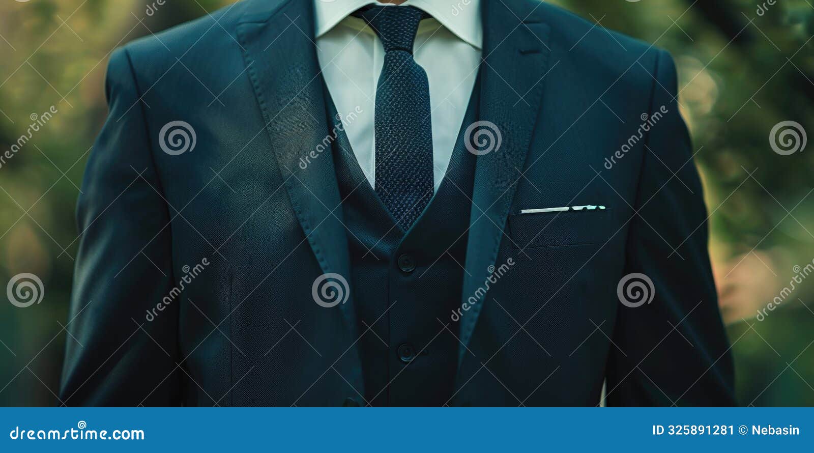 A Man in a Dark Suit with a Patterned Tie Stands Against a Backdrop of ...