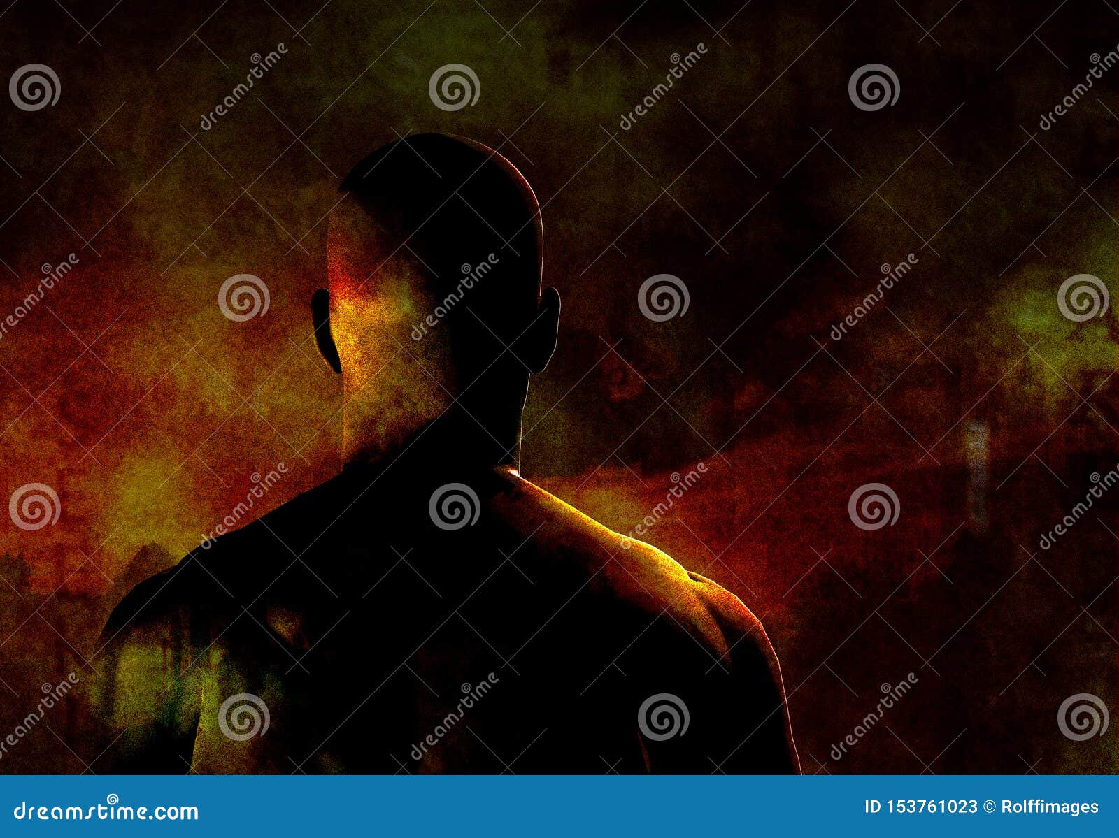 Man in Darkness stock illustration. Illustration of design - 153761023