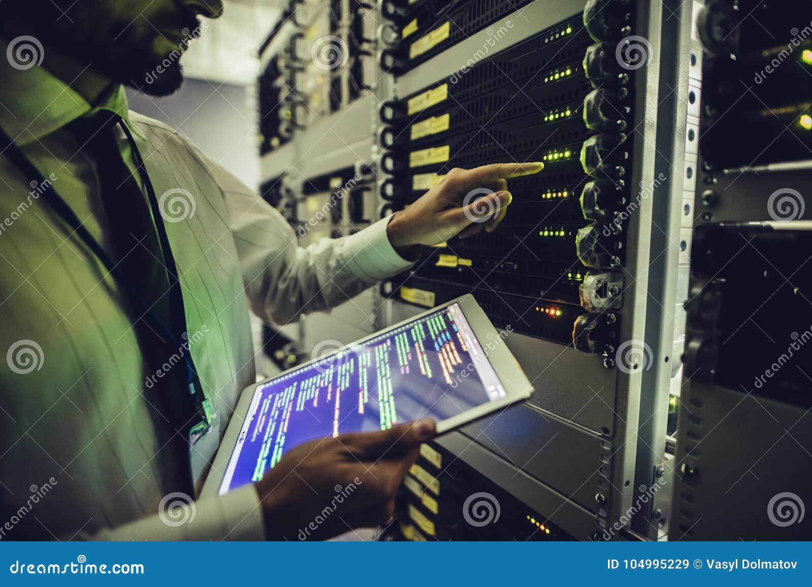 Man in data centre stock image. Image of adult, professional - 104995229