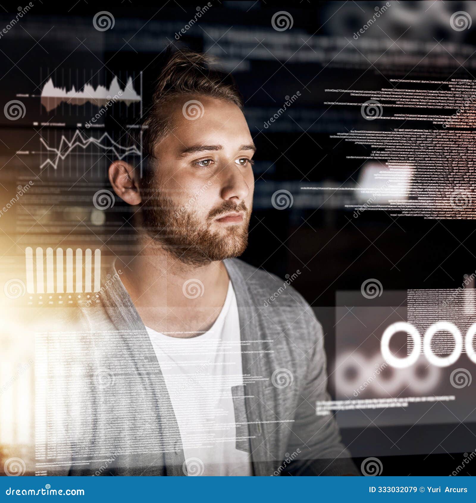 Man, Data and Night with Overlay for Analytics, Future Development or ...