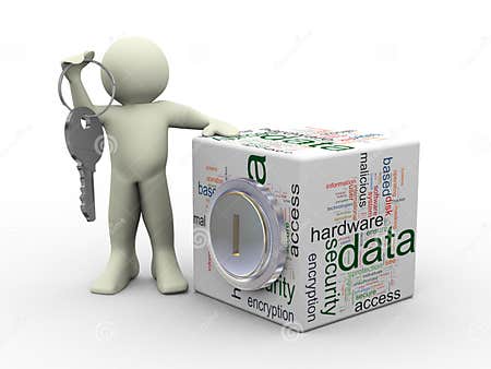 Man and Data Protection Concept Stock Illustration - Illustration of ...
