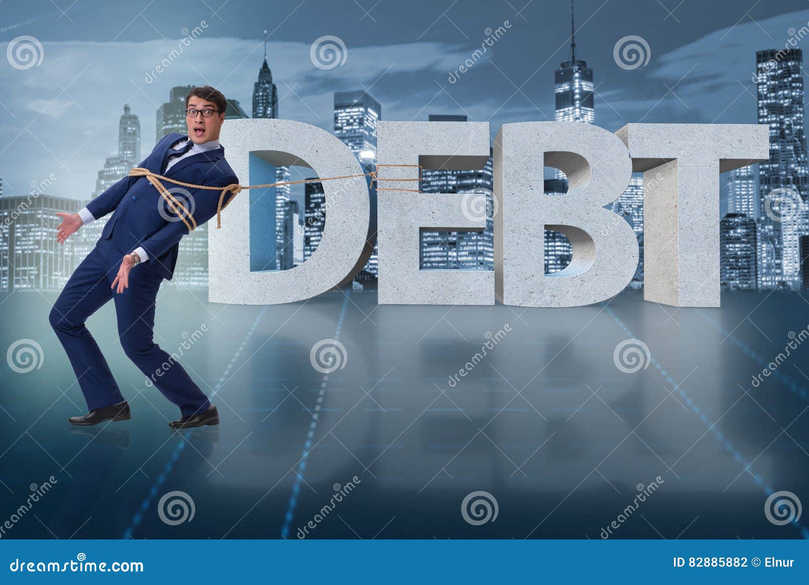 The Man in Debt Business Concept Stock Photo - Image of crisis, loan ...