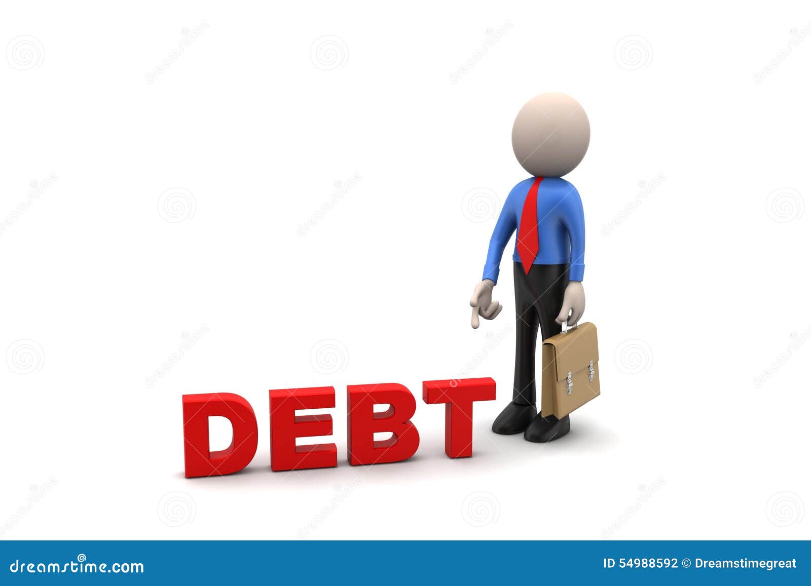 Man with debt stock illustration. Illustration of money - 54988592