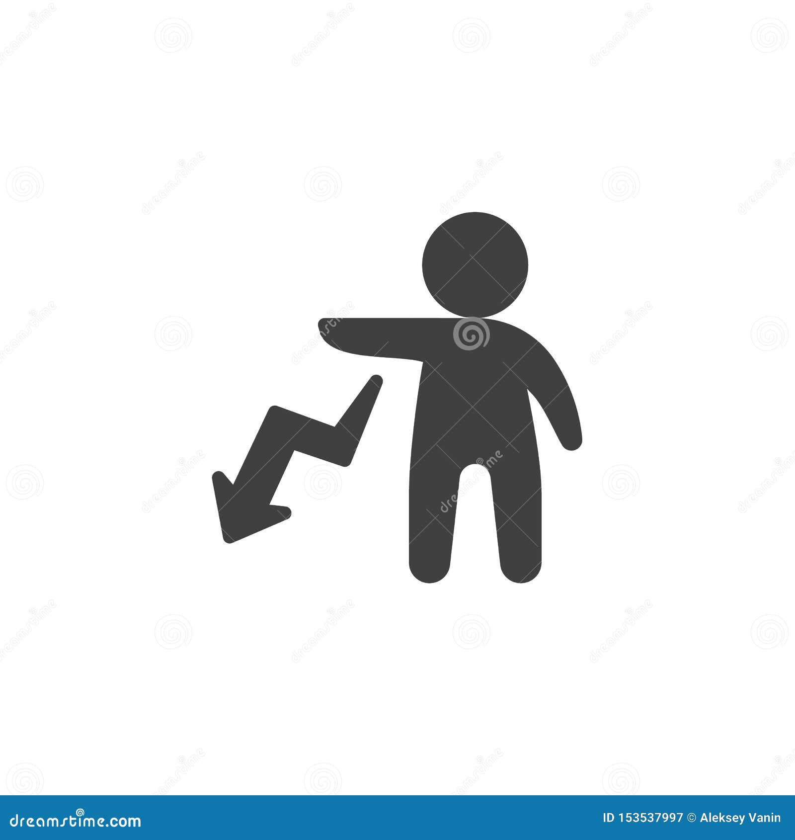 Man and Decrease Arrow Vector Icon Stock Vector - Illustration of decrease, finance: 153537997