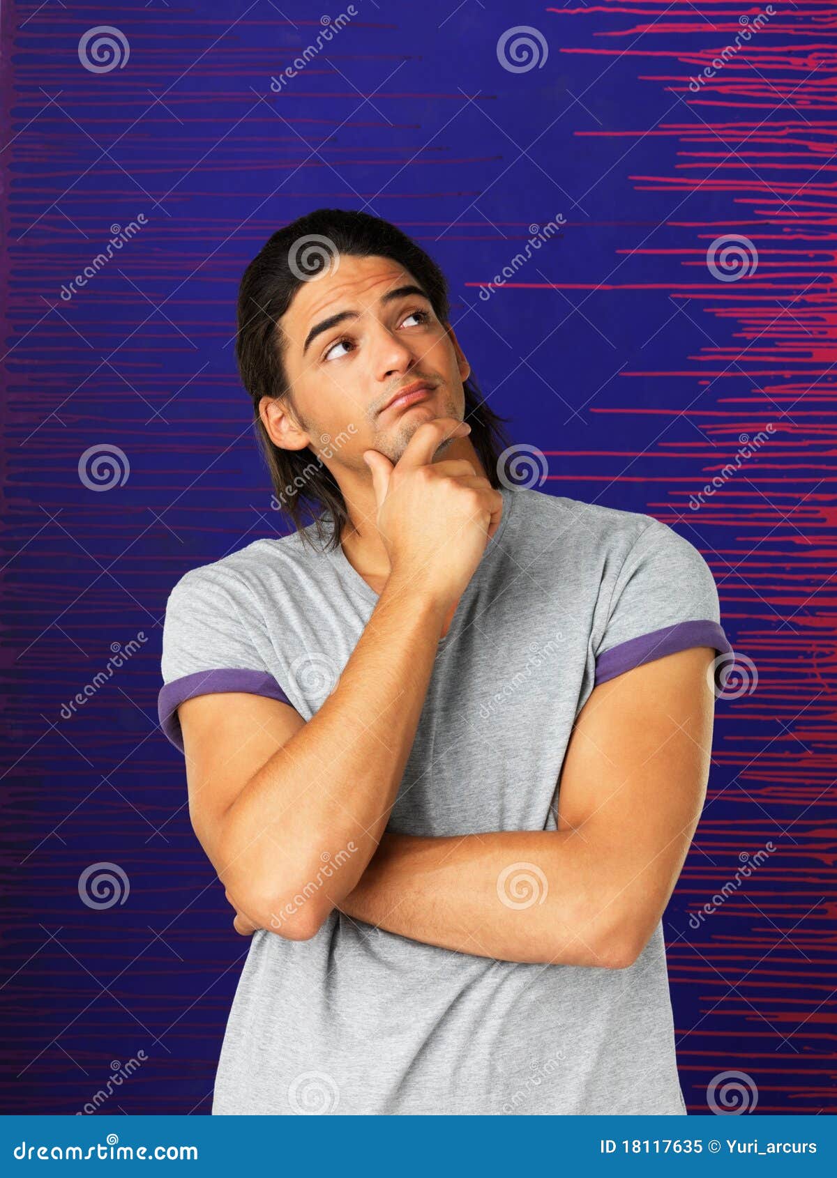 Man deep in thought stock image. Image of casual, attractive - 18117635