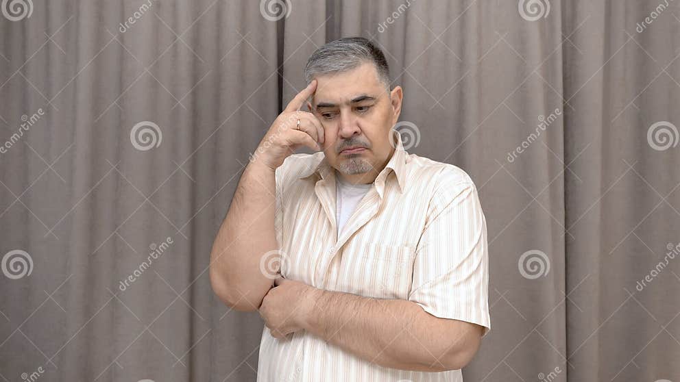 A Man Deep in Thought. Reflections, Decision Making, Doubts Stock Image ...