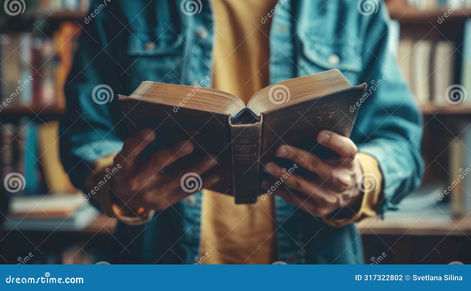 Man Deeply Immersed in a Book, a Symbol of Religion, Study, and ...