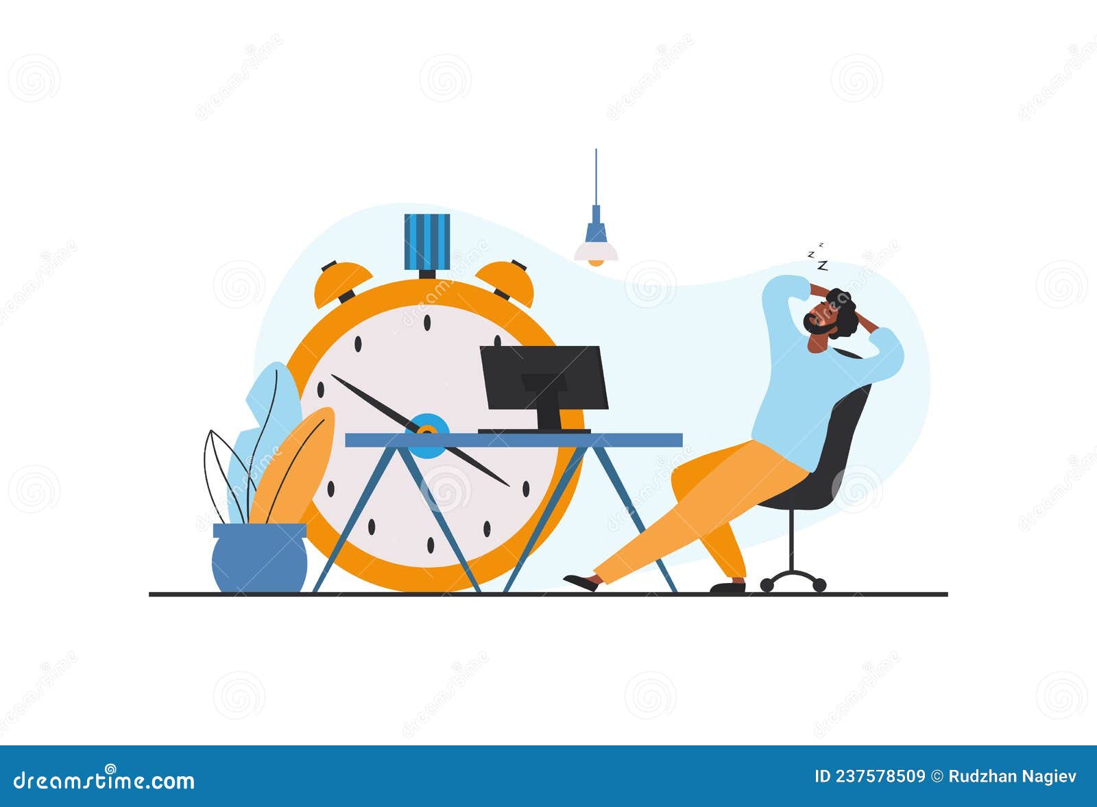 Man delay tasks stock vector. Illustration of design - 237578509