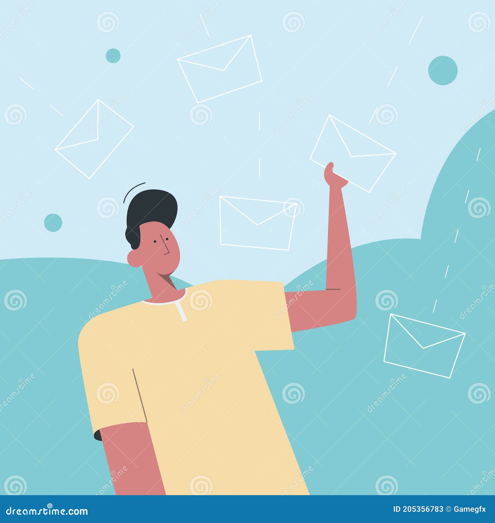 Man Deliver Post Mail Message Envelope Envelope Stock Vector ...