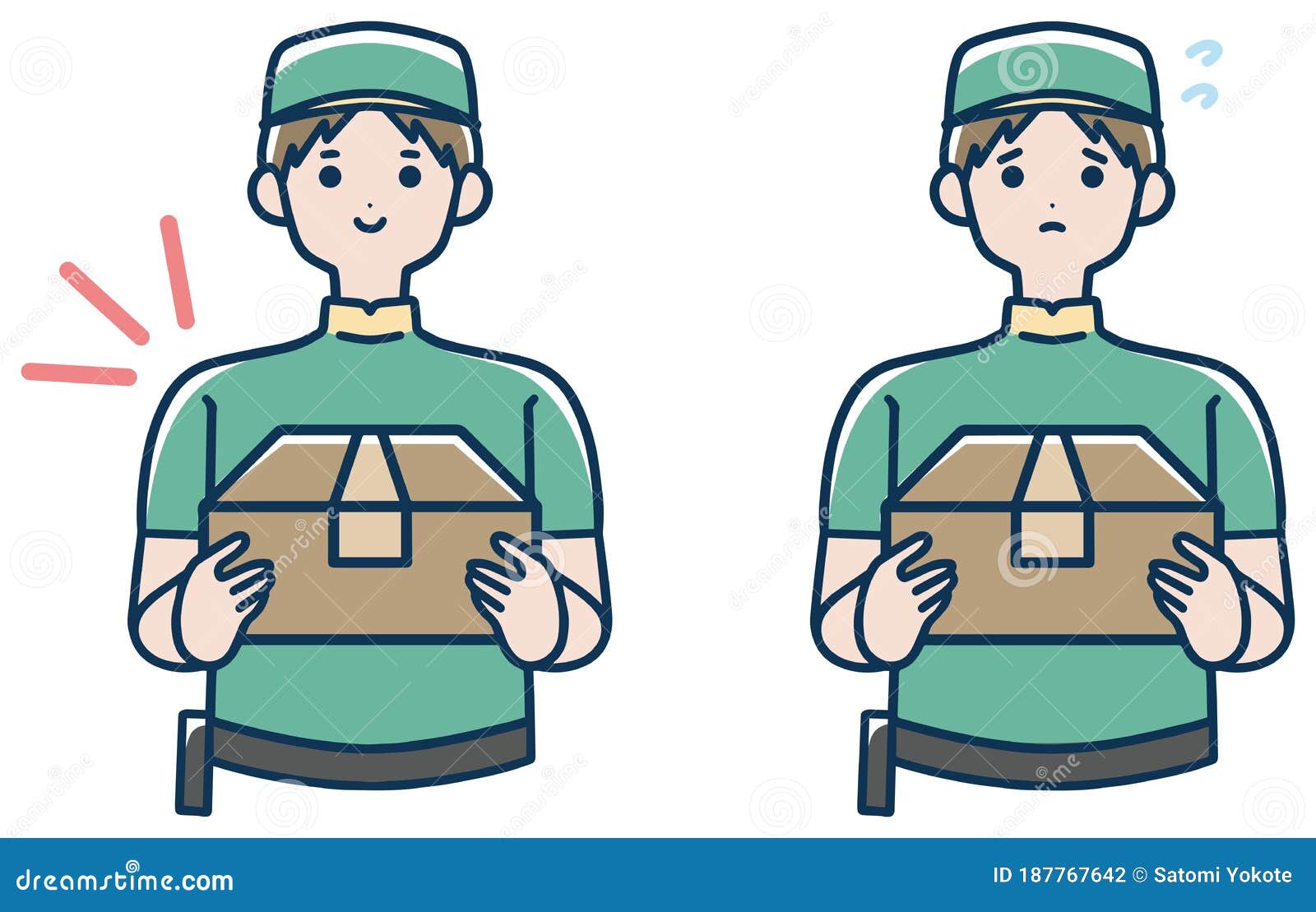 A Man Delivering a Package Illustration Vector Stock Vector ...