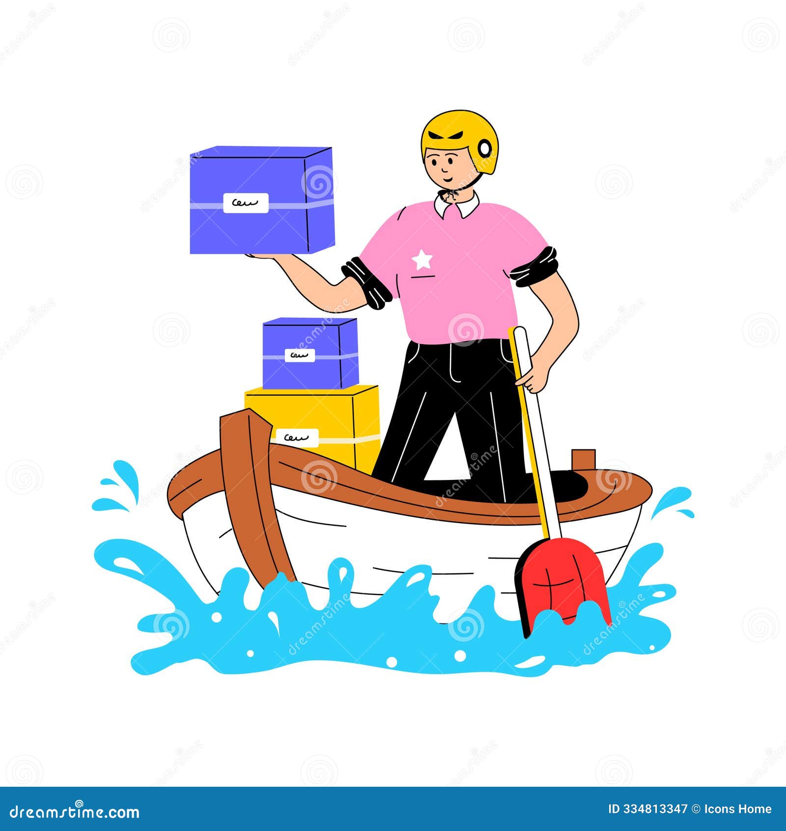 Boat Delivery stock illustration. Illustration of character - 334813347